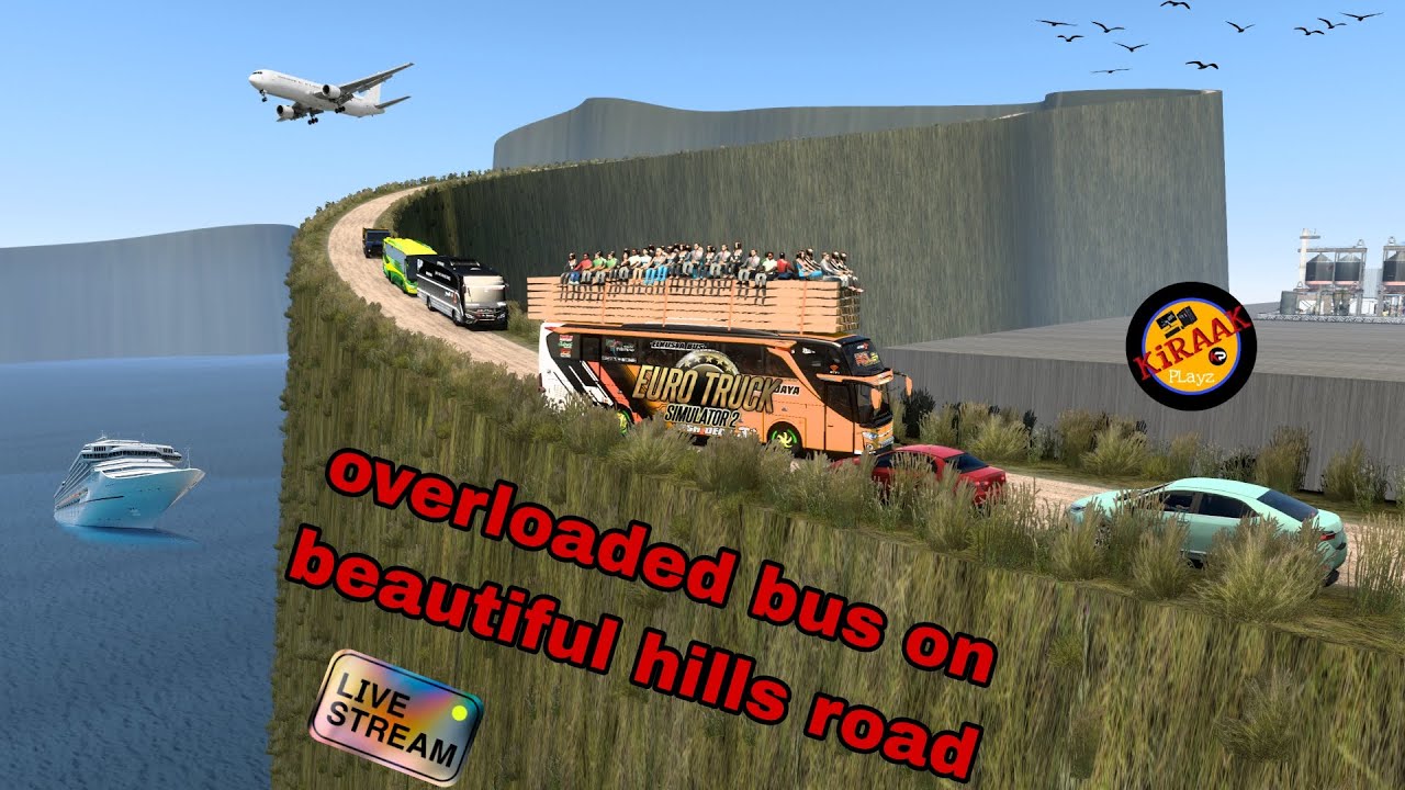 driving overload bus on beautiful road #25 - YouTube