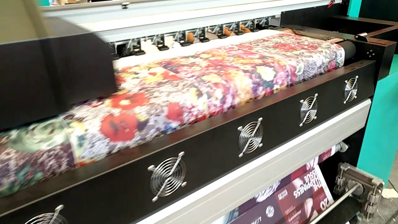 Sublimation printer printing directly on polyester fabric. - YouTube