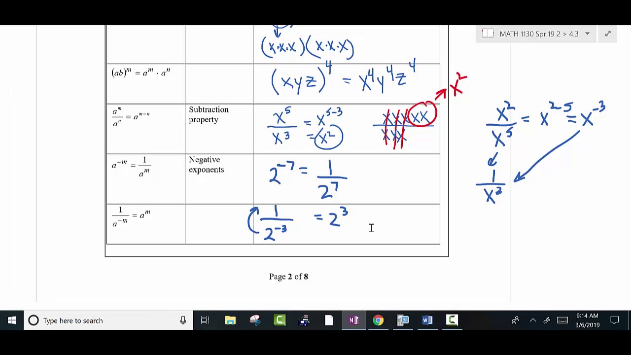 MATH 1130 Pre-Calculus Section 4.3 Part 1 Exponential Functions - YouTube