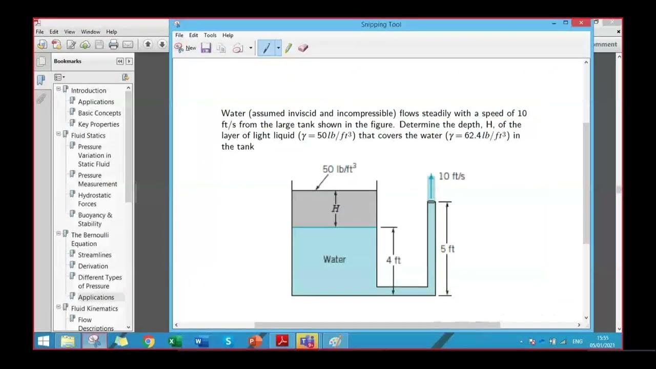 18, chapter 3 | Elementary Fluid Dynamics The Bernoulli Equation | Problems solution and ...