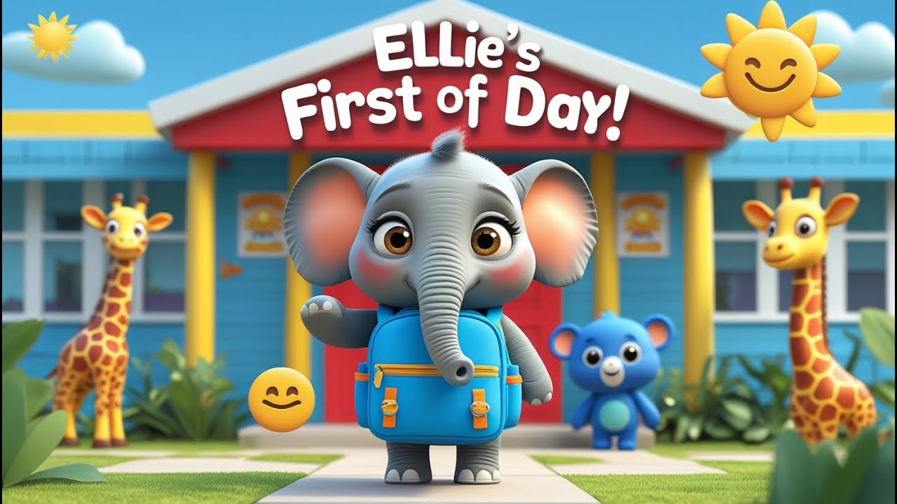 Ellie the Elephant’s First Day at School 🎒🐘 | Fun Cartoon Rhyme for ...