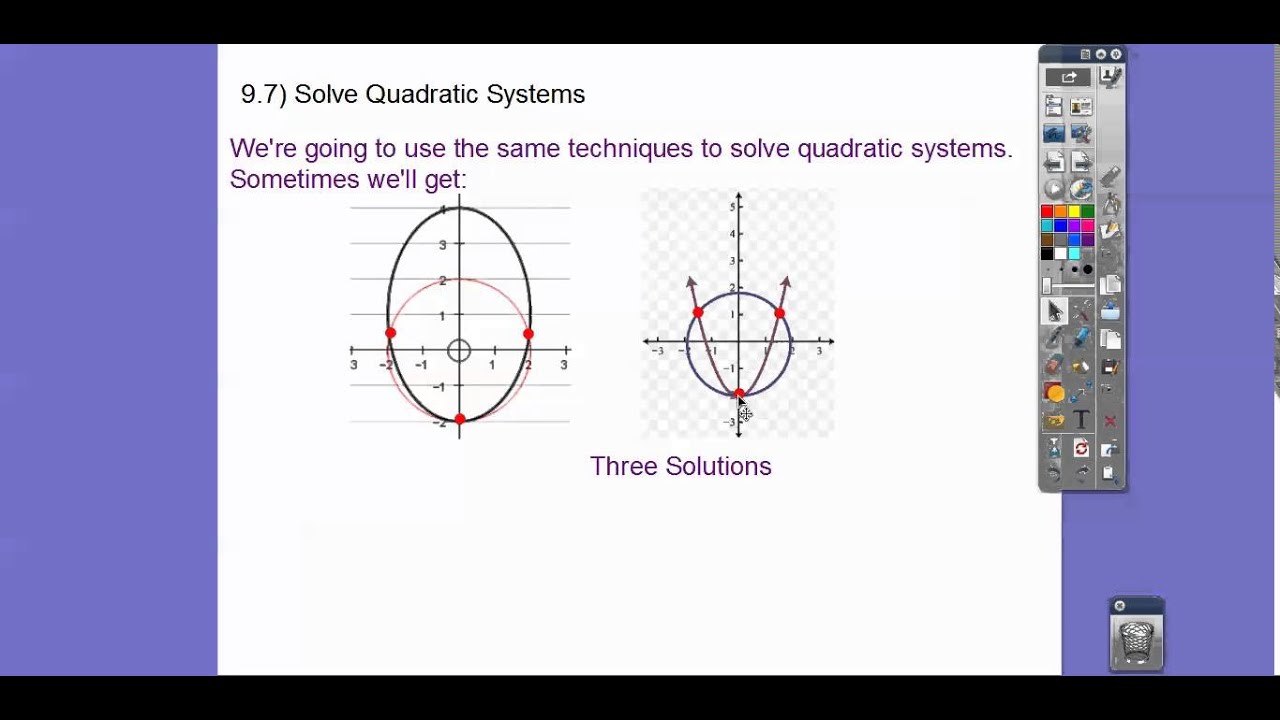 Solving Quadratic Systems - Lesson 9.7 - YouTube