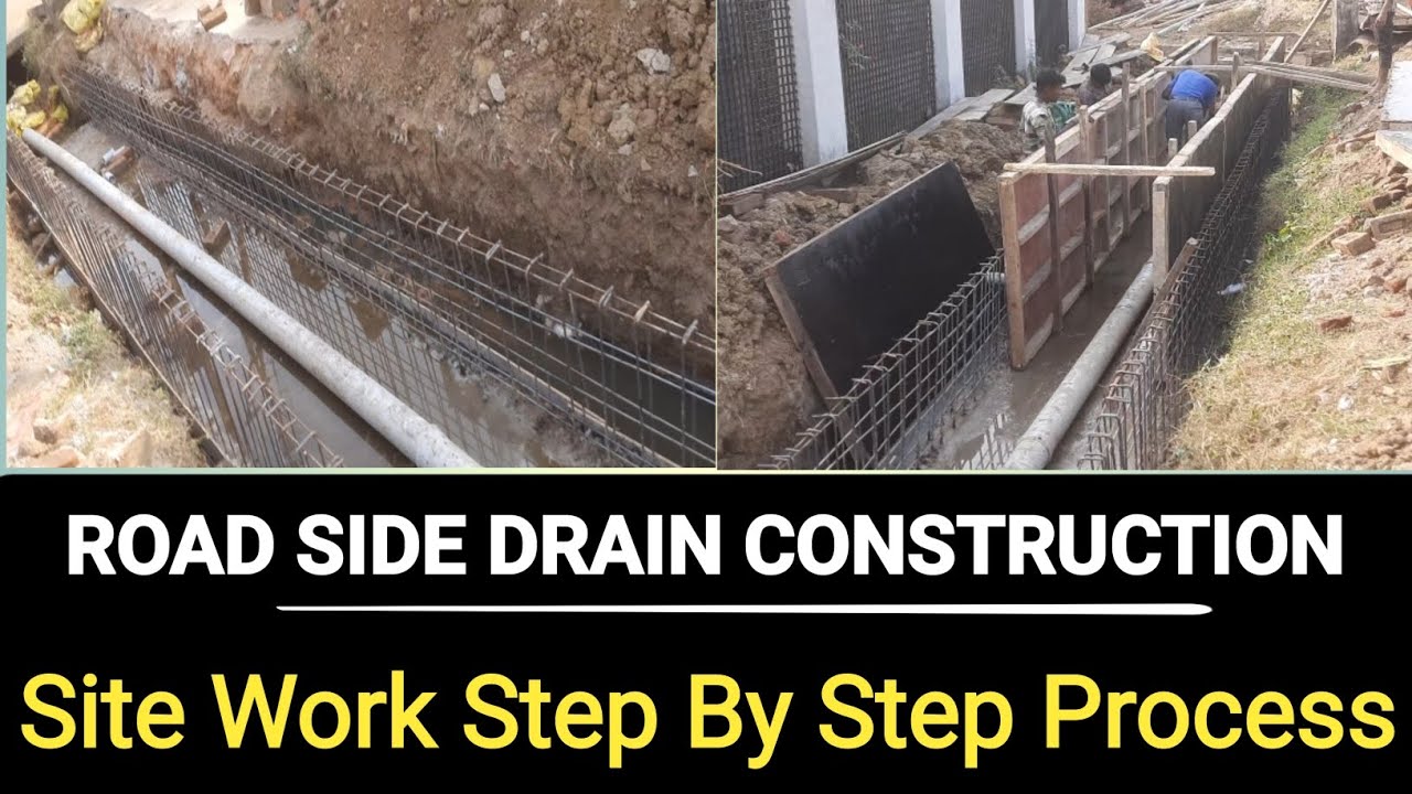 Construction Of Road Side Drain Pcc/Raft/BBS|রাস্তার পাশের ড্রেন|सड़क ...