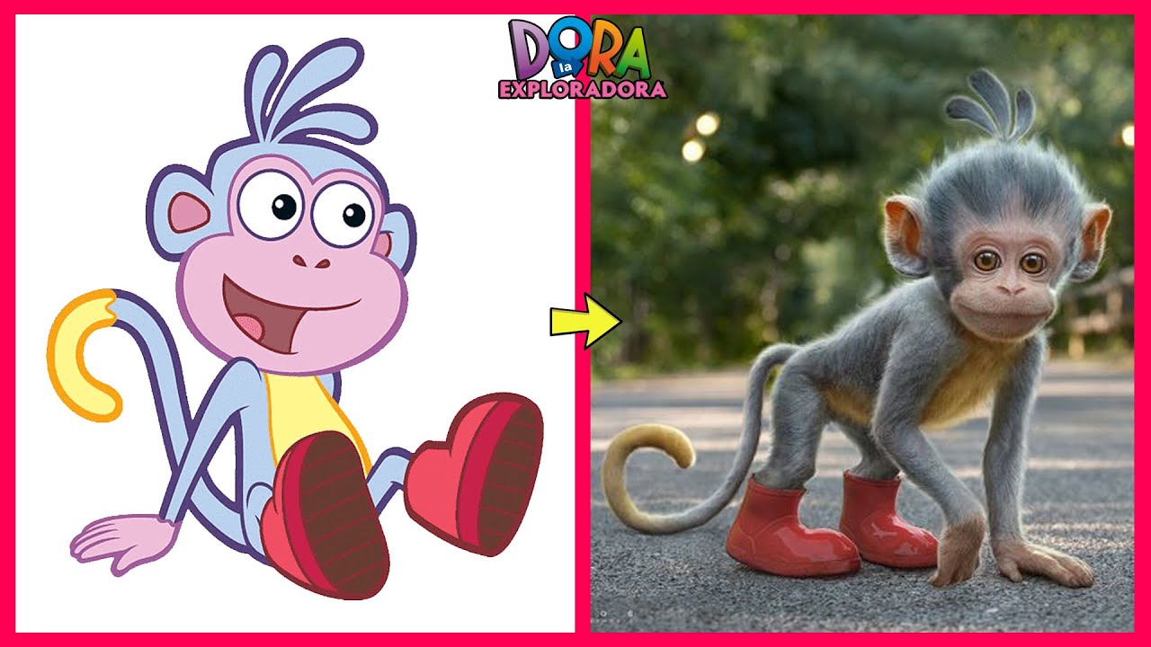 🐒 Dora La Exploradora Personajes Ee La Vida Real 😱 - YouTube
