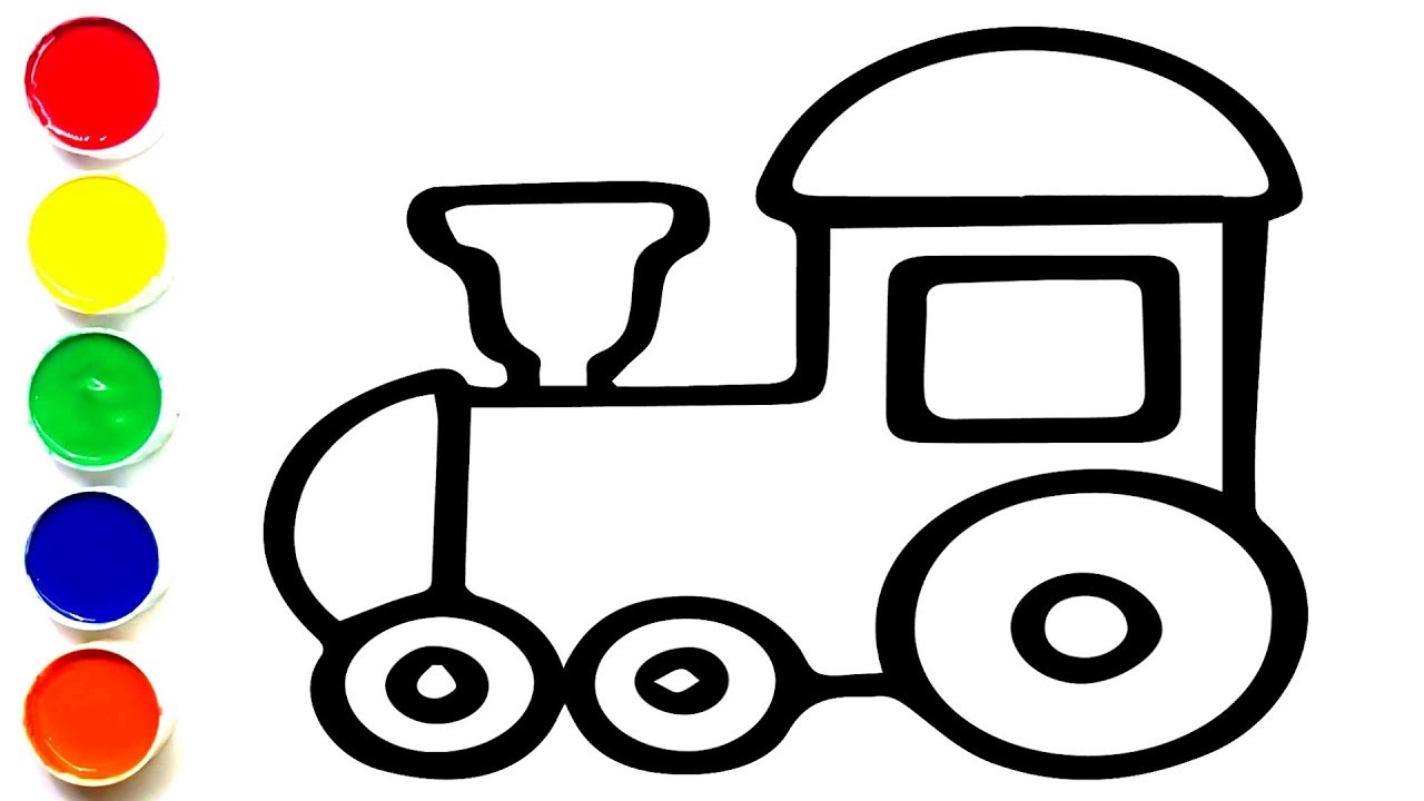 Glitter Train Coloring and Drawing for Kids, Toddlers | Learning Colors ...