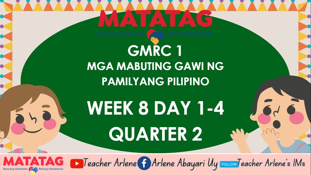 GMRC 1 Q2 WEEK 8 DAY 1 Day 2 Day 3 Day 4 MATATAG Mga Mabuting Gawi ng ...