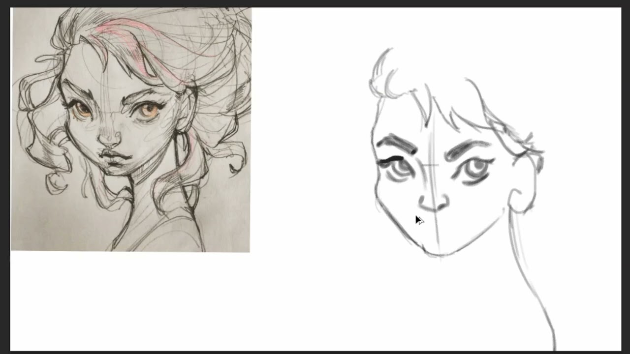 Female Face Drawing Reference