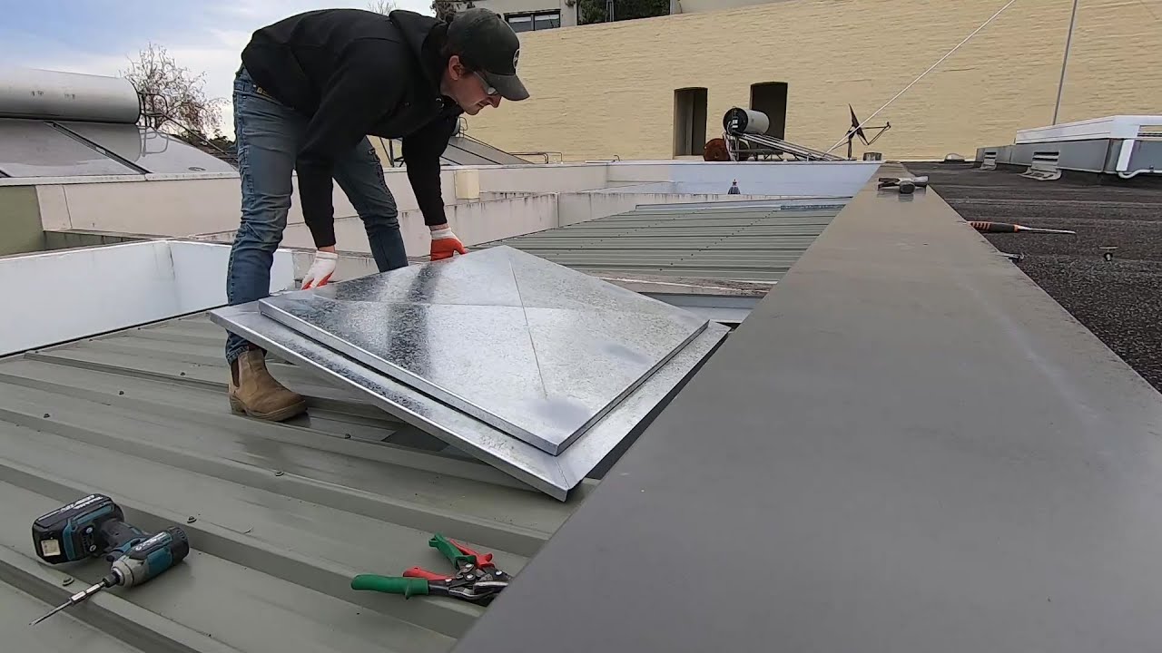 Building a roof access hatch and installing it on a trimdeck roof - YouTube