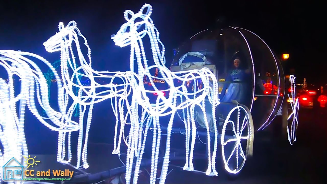 Christmas Lights by Car Princess Elsa Light and Music Show Drive ...