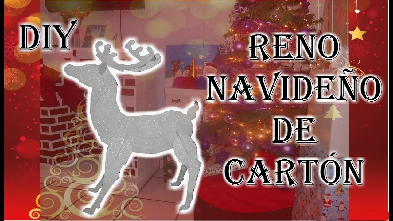 DIY Reno Navideño de Cartón - YouTube