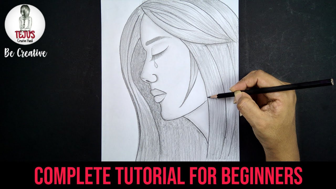 How To Draw a Girl Crying - Pencil Sketch || Complete Tutorial || For ...