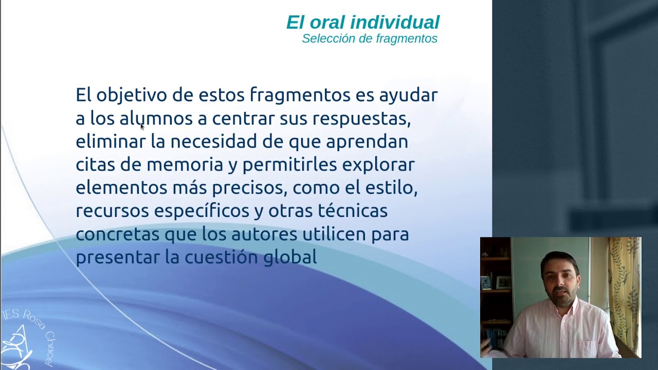 Vídeo 18 mayo 2020. El oral individual: planteamiento y fechas - YouTube