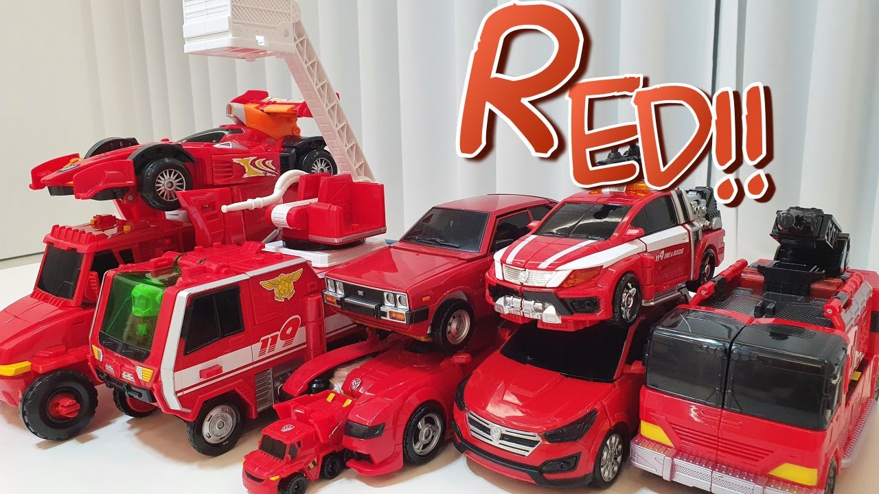 빨간색 헬로카봇 변신(Red HELLO CARBOT Transformation), ROBOT TOY - YouTube