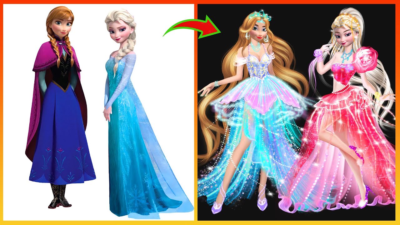 Frozen Elsa Anna Glow Up Beautiful - Disney Princesses Transformation - YouTube