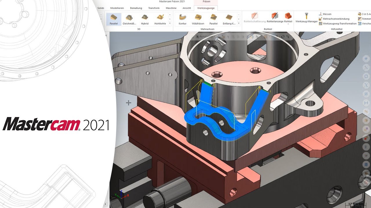 Mastercam 2021 | Werkzeugweg parallel | CAD/CAM-Software - YouTube