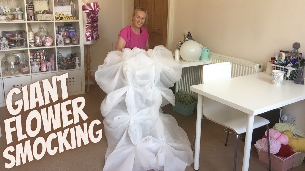 DIY GIANT Flower Smocking Tutorial | Canadian Smocking a DUST SHEET ...