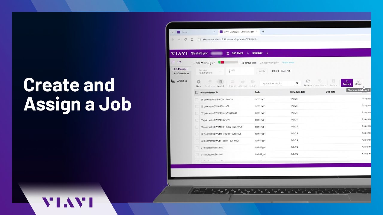 Create and Assign a Job | VIAVI StrataSync - YouTube