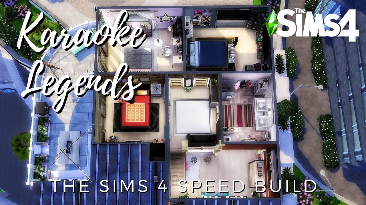 Karaoke Legends Apartment | The Sims 4 | Speed Build | No CC - YouTube