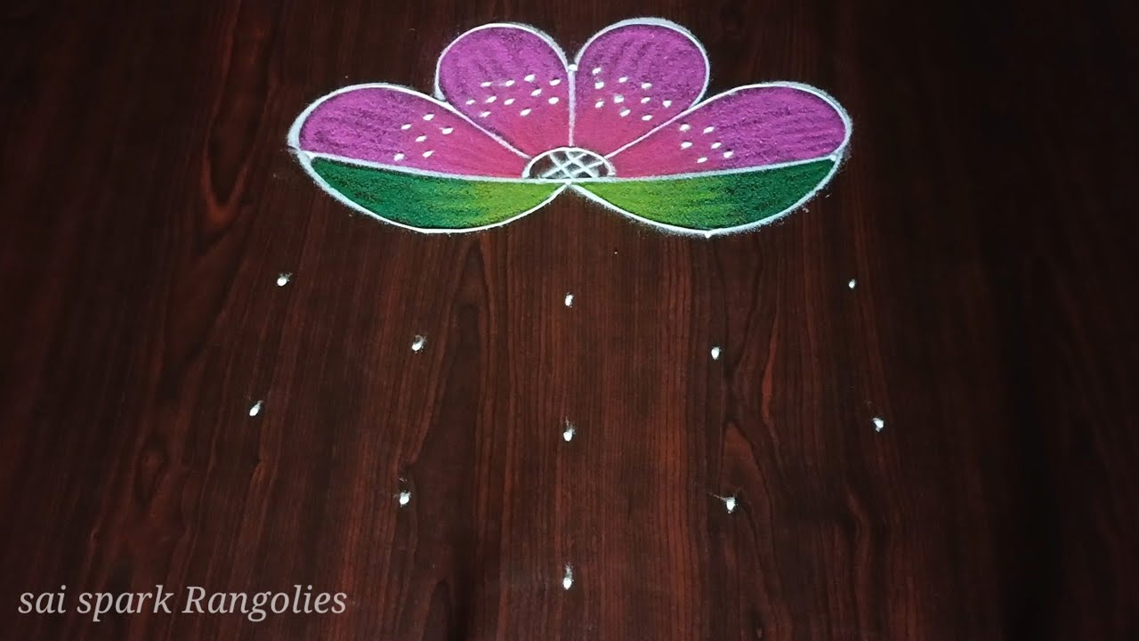small flower rangoli | easy kolangal | daily rangoli | simple and easy ...