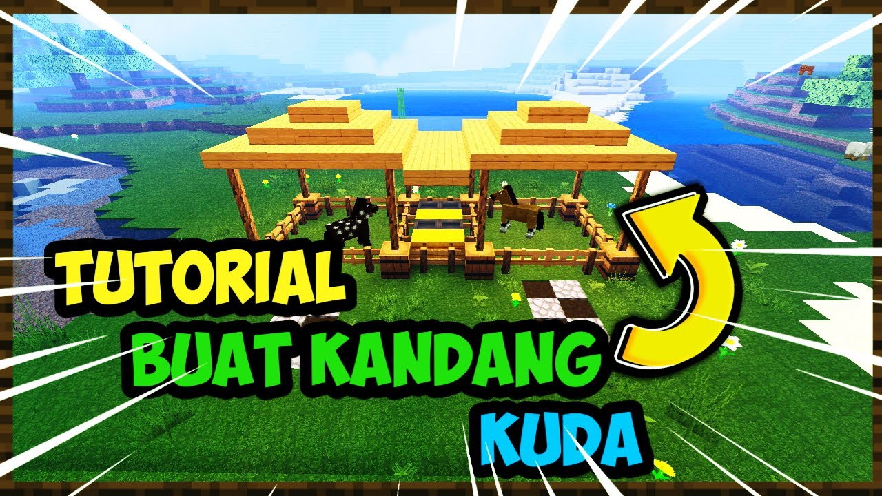 TUTORIAL:CARA MEMBUAT KANDANG KUDA DI MINECRAFT - YouTube