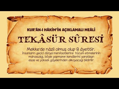 Sayfa 600 // Sûre 102 // Tekâsür Sûresi