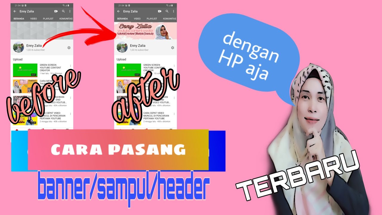 CARA MEMASANG BANNER / SAMPUL / HEADER YOUTUBE DENGAN HP TERBARU ...