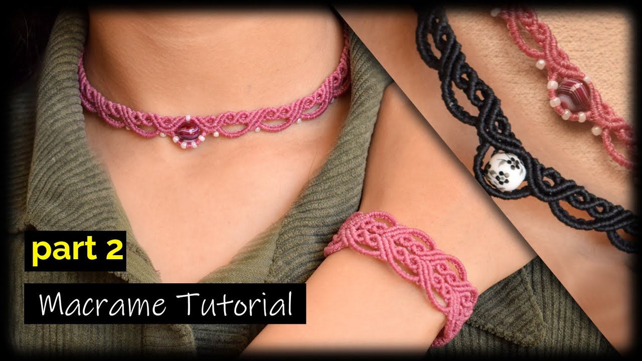 Macrame Tutorial | DIY Macrame Necklace | Cute Macrame Jewelry set - YouTube