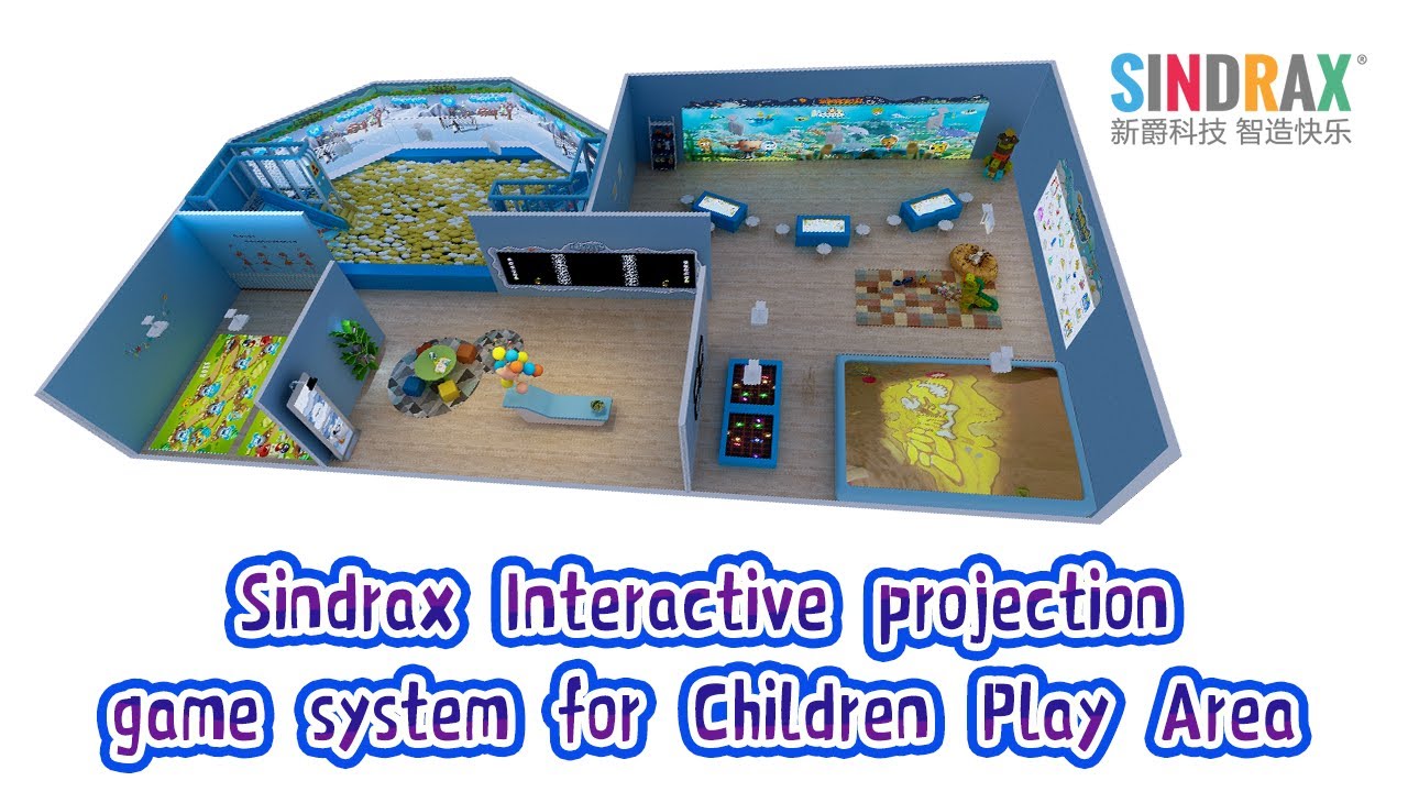 Sindrax Interactive Projection games for kids corner - YouTube