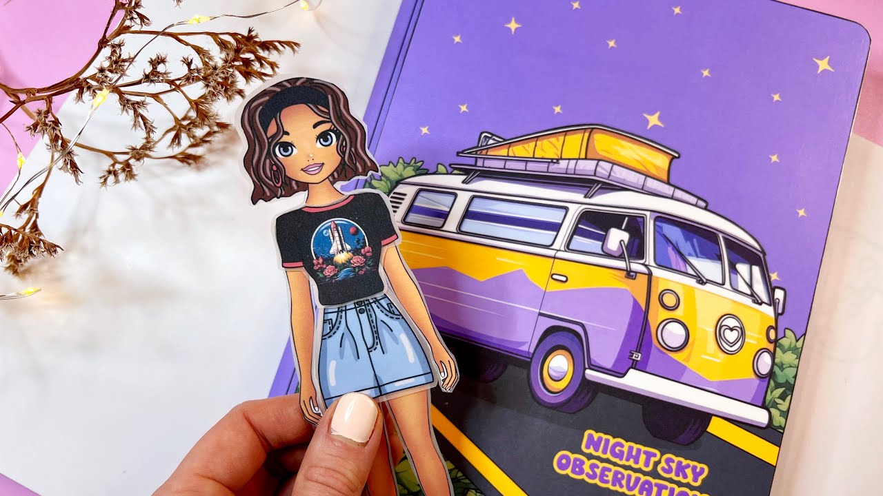 DIY Paper Doll | Camping Dollhouse | DIY Dolls Camper Night Sky ...
