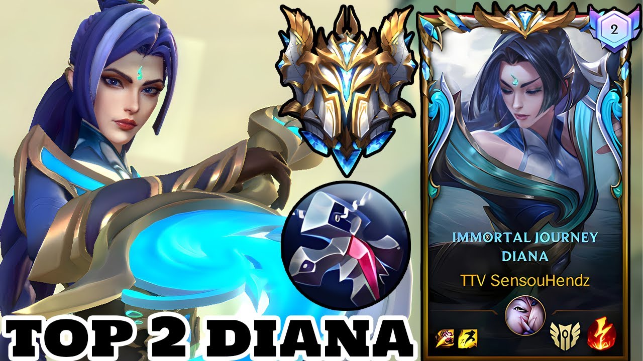 Wild Rift Top 2 Diana (Immortal Journey Skin) Gameplay Rank Sovereign ...