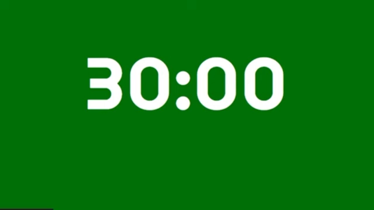 30 Minute Countdown Timer - Green Screen [FREE USE] No Copy Right - YouTube