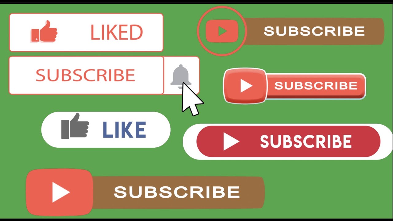 4K Best Clean Subscribe Buttons Green Screen 3D Animation | Like ...