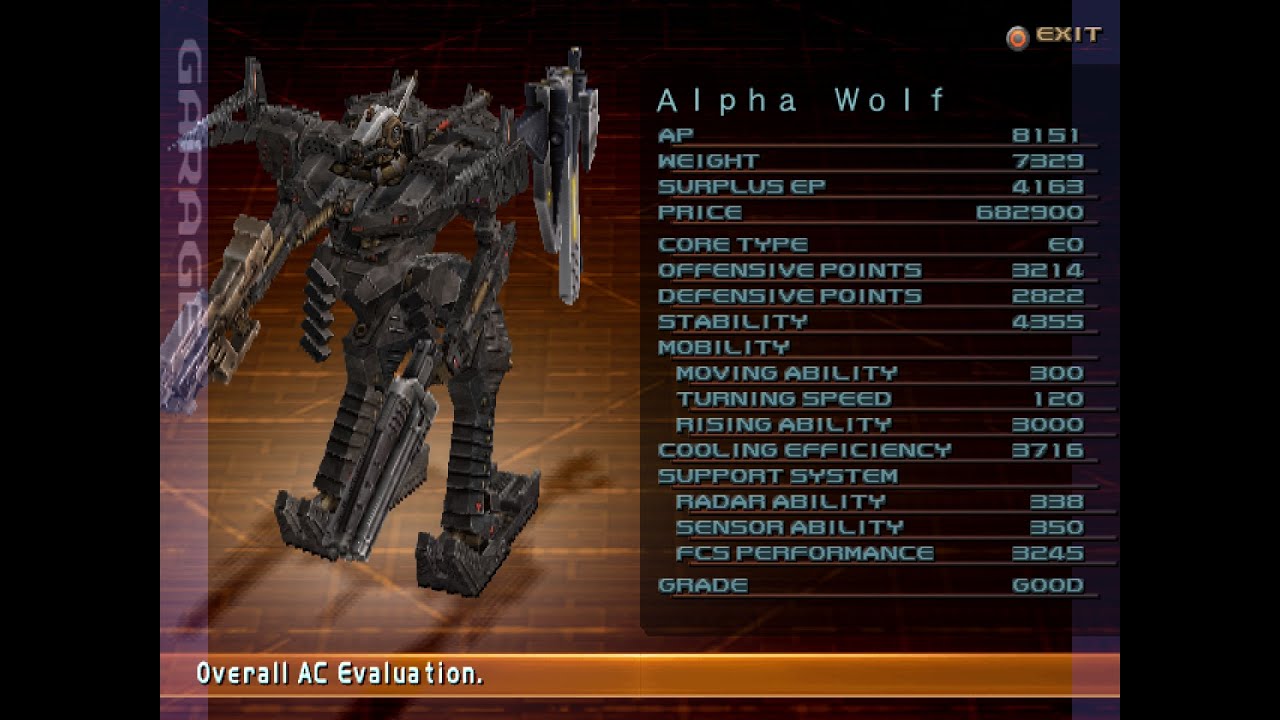 Armored Core AC Showcase - Alpha Wolf (AC Silent Line) - YouTube