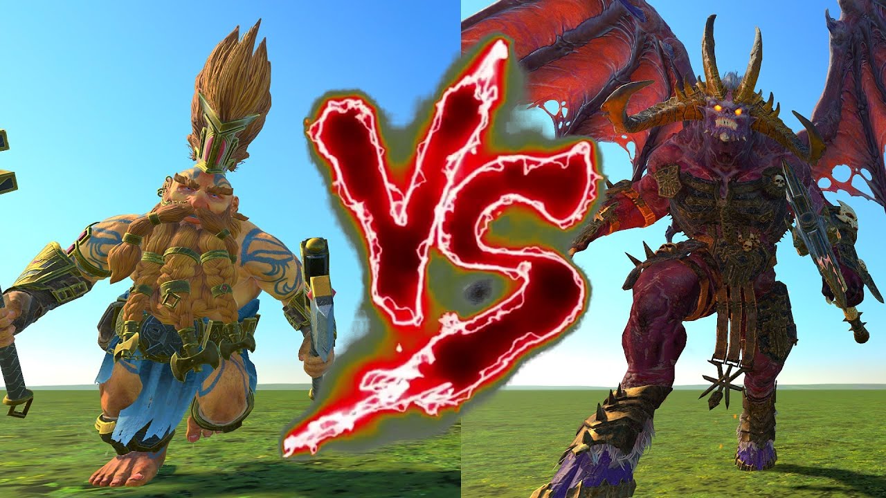 Daemon Slayer VS Exalted Bloodthirster. Total War Warhammer 3 - YouTube