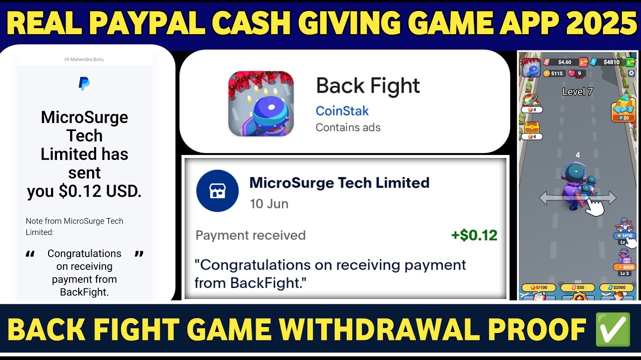 back fight game withdrawal • back fight game review •new paypal earning ...