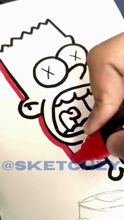 Drawing Bart Simpson With Posca Markers Glitch Effect Shorts Youtube