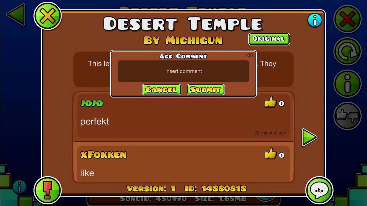 The most liked comment in Geometry Dash! - YouTube