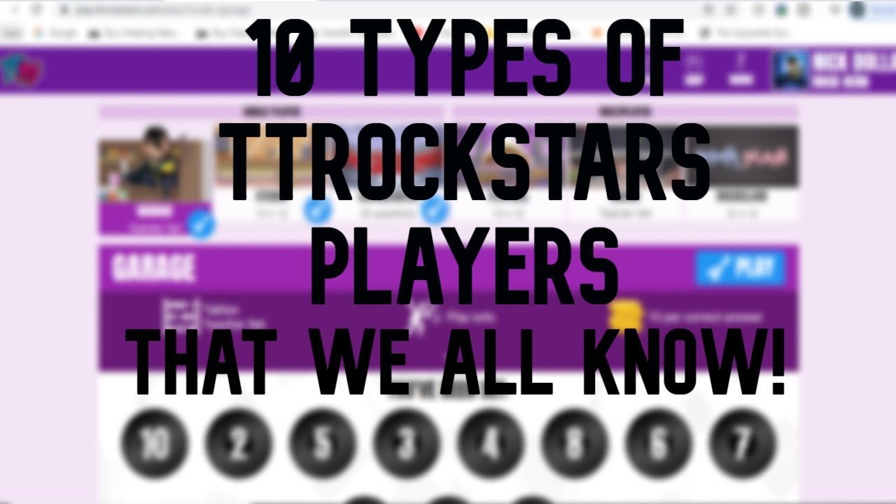 10 Types Of TTRockstar Players - YouTube