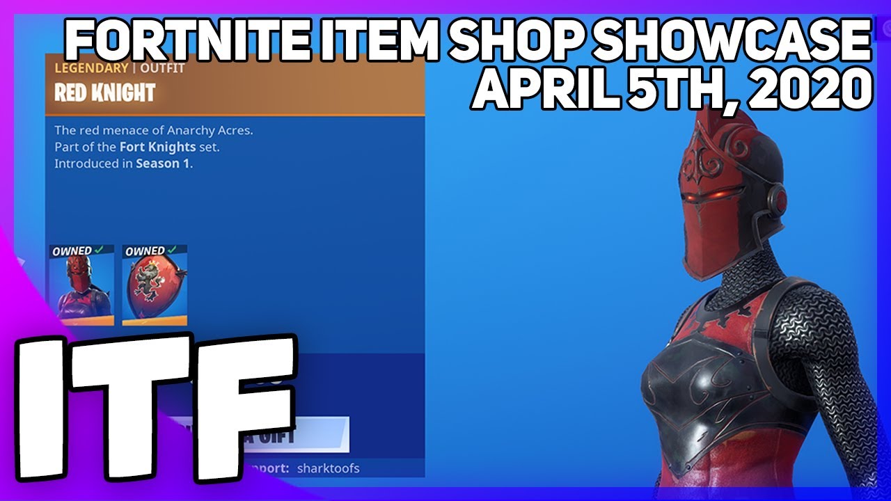Fortnite Item Shop RED KNIGHT IS BACK! [April 5th, 2020] (Fortnite ...