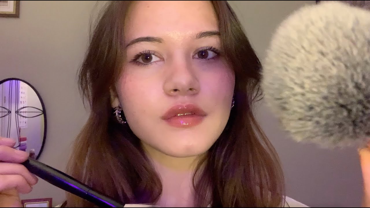 ASMR to RELAX // brushing your face and the mic - YouTube