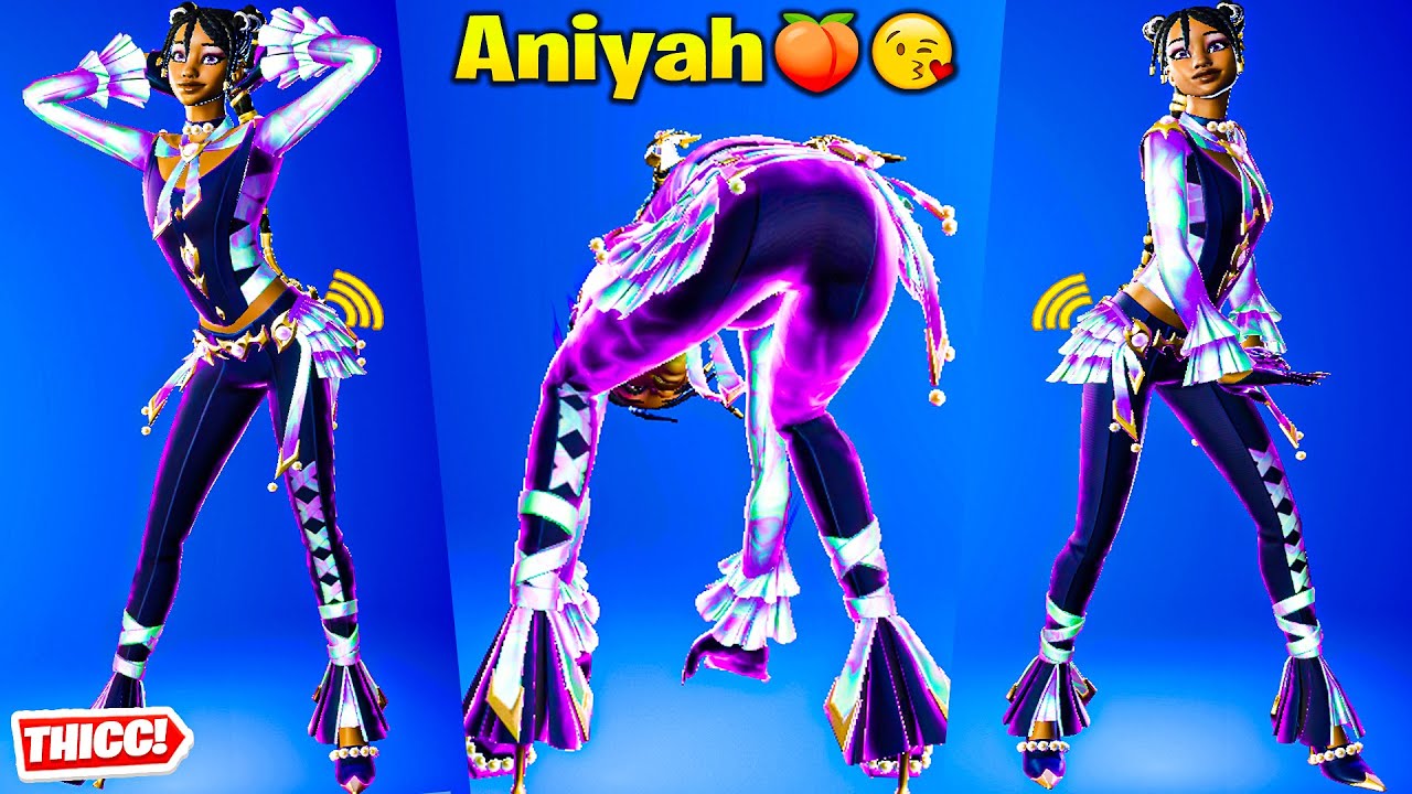 *New* Fortnite Aniyah Skin Showcase Cute Thicc 🍑😍 Top Tiktok Emotes ...