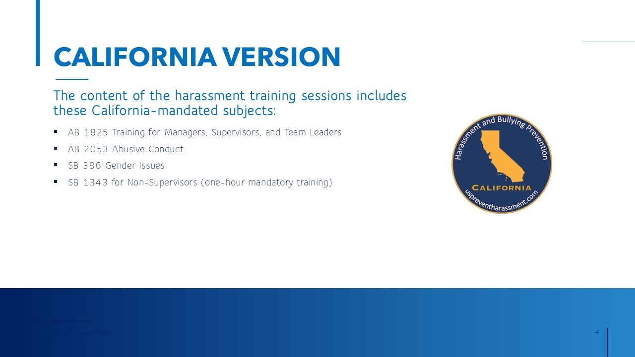 California Harassment Prevention Training 2025 | SB 1343 Compliant ...