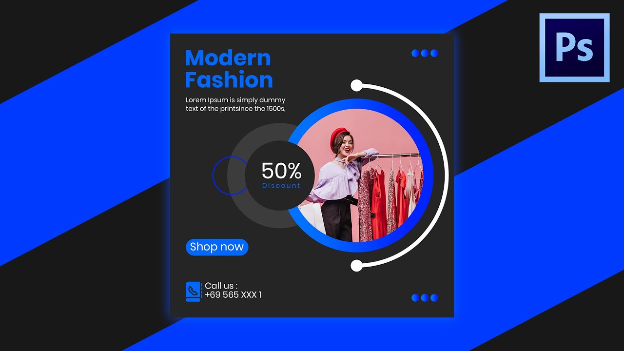 how to make instagram post design in adobe photoshop 2021 | Social ...