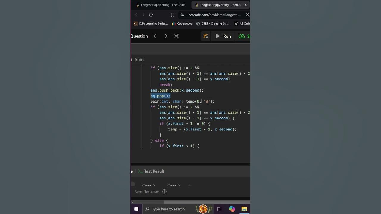 1405. Longest Happy String | Editorial | Leetcode | #leetcode #dailychallenge #priorityqueue ...