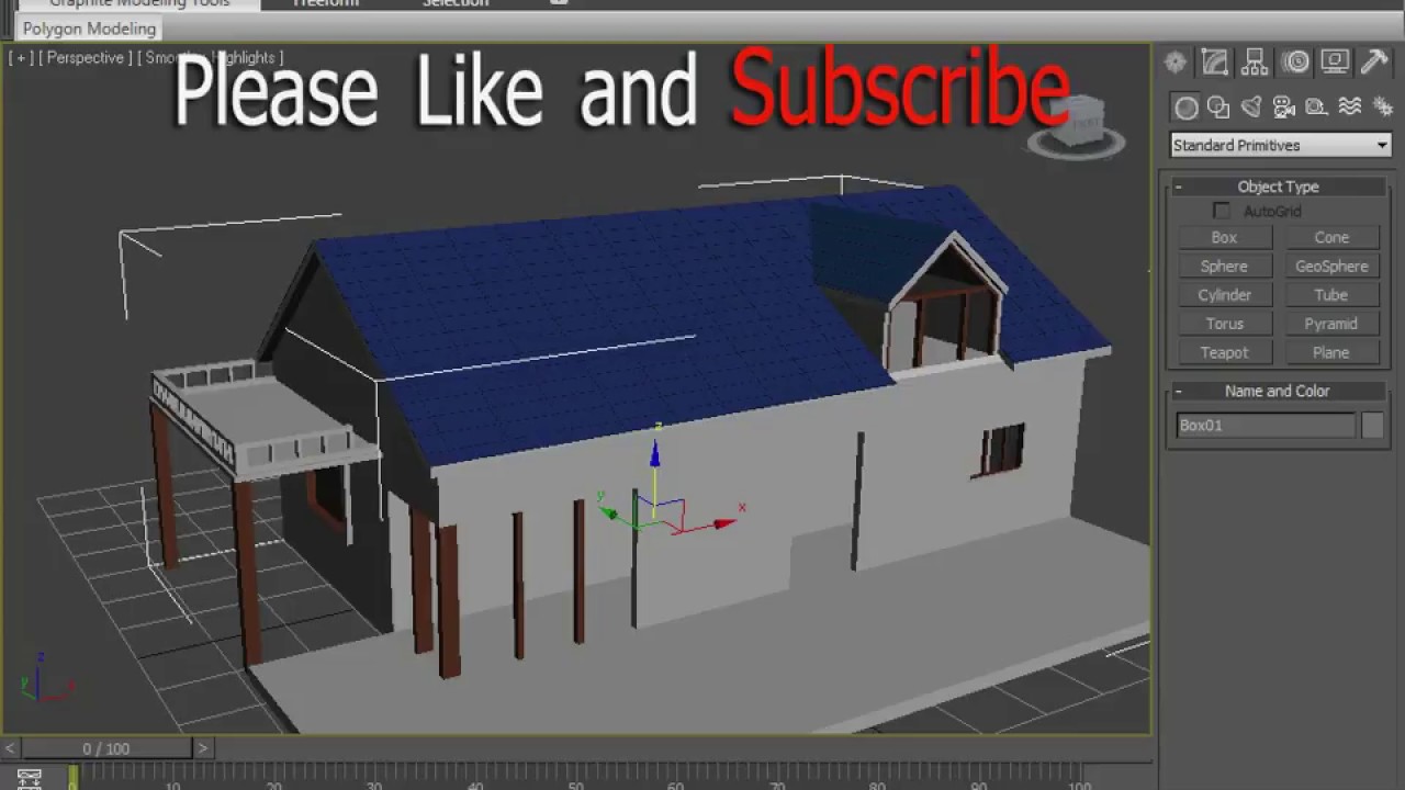 3Ds max house modeling Full HD tutorial part 1 of 5 - YouTube
