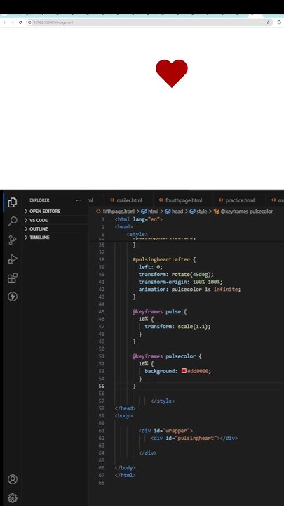 Create Heart ️ Using Html And Css Html Html5 Htmlshorts Css Cssshorts Javascript Youtube