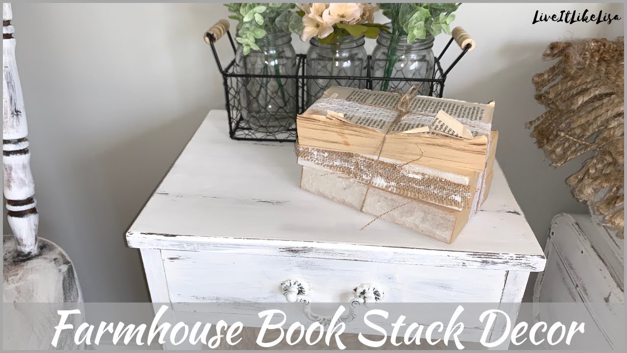 FARMHOUSE BEDROOM | Vintage Farmhouse Book Stack - YouTube