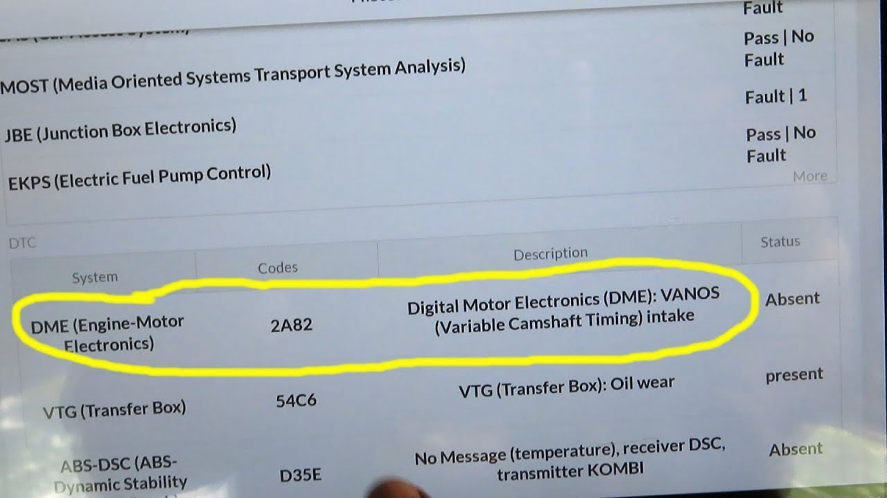 BMW OWNERS! DTC 2A82 - DME VANOS Variable Camshaft Timing, Intake - YouTube