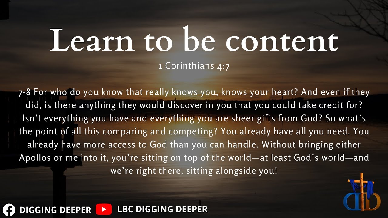 Dr. Sipho Zondi // Learn to be content | 1 Corinthians 4:7-8 - YouTube