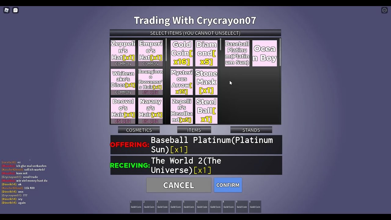 [YBA] sp jaguar (star platinum) on tw blue (tw) - YouTube